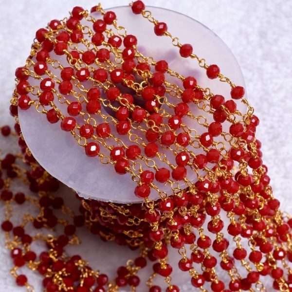 RUBY Rosary Chain Gold Plated Buy Online - Shyama Gems