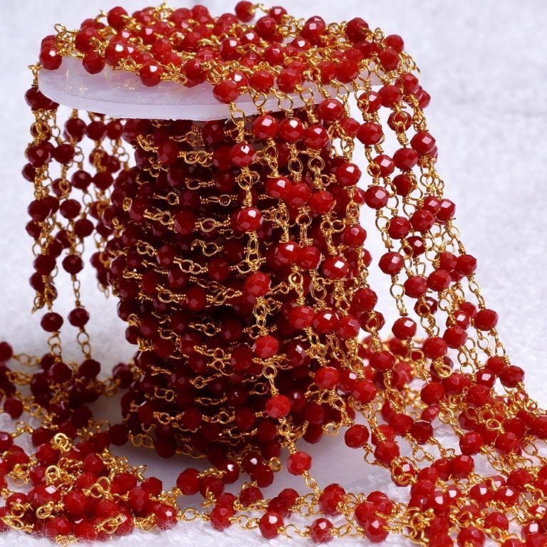 RUBY Rosary Chain Gold Plated Buy Online - Shyama Gems