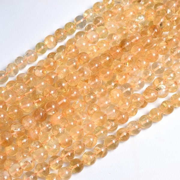 Natural Citrine Smooth Round Beads Get 10% off from Shyama Gems