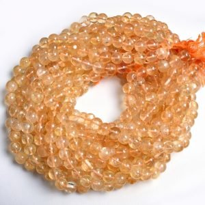 Natural Citrine Smooth Round Beads Get 10% off from Shyama Gems