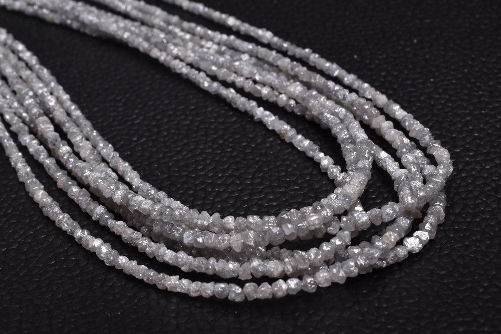 Natural Gray Diamond Uncut Beads Buy Online from - Shyama Gems